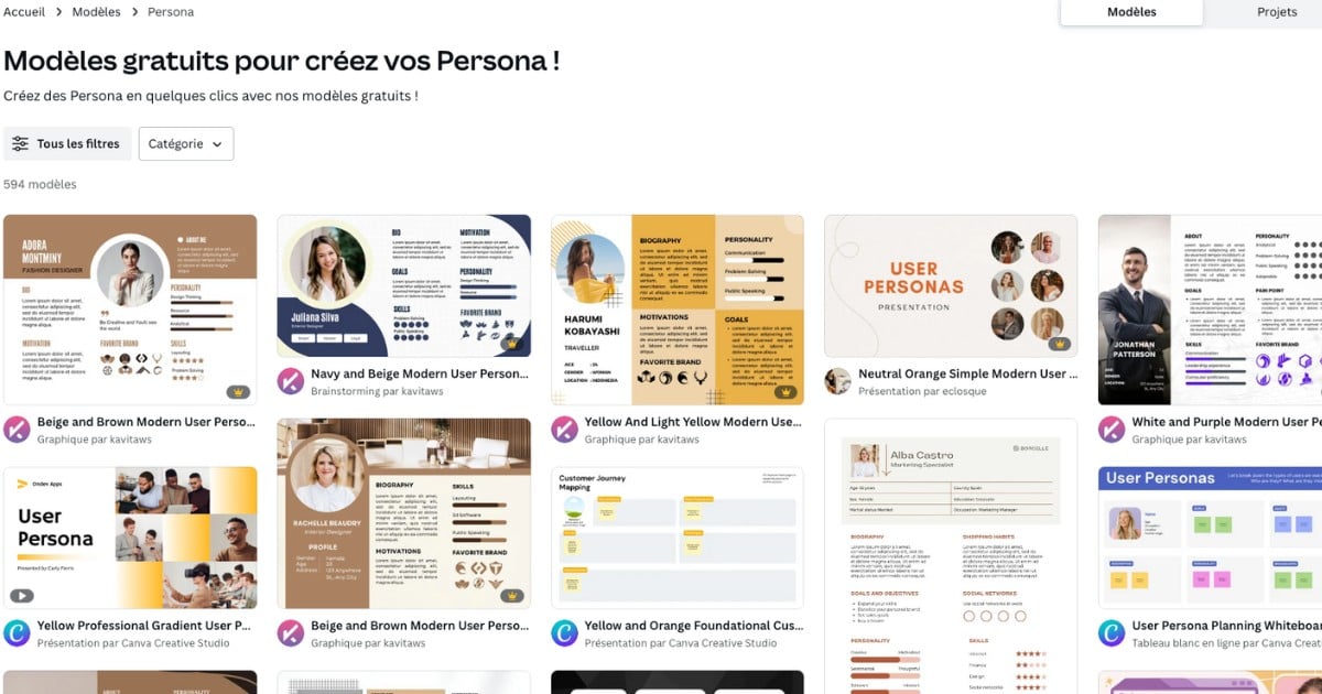 8 templates de personas marketing à connaitre